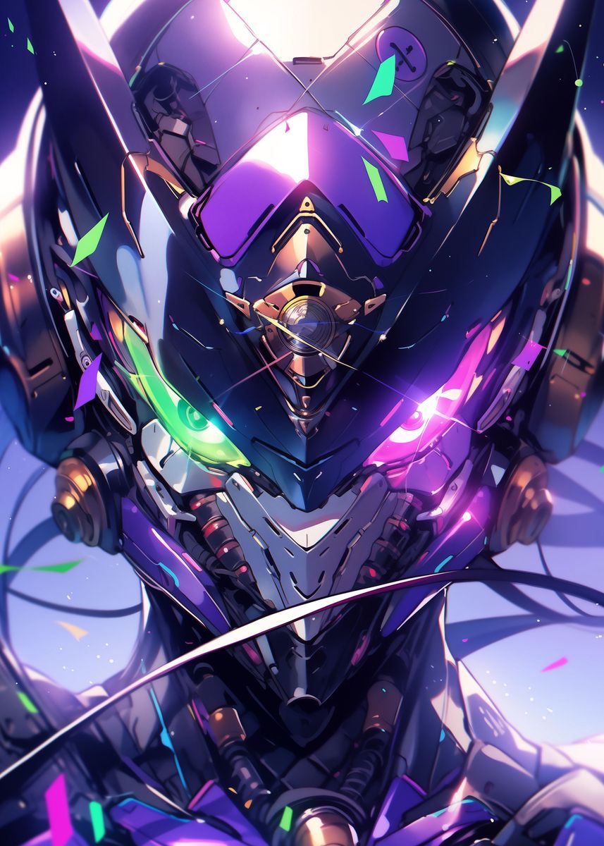 'Cute Futuristic Girl Anime' Poster, picture, metal print, paint by ...