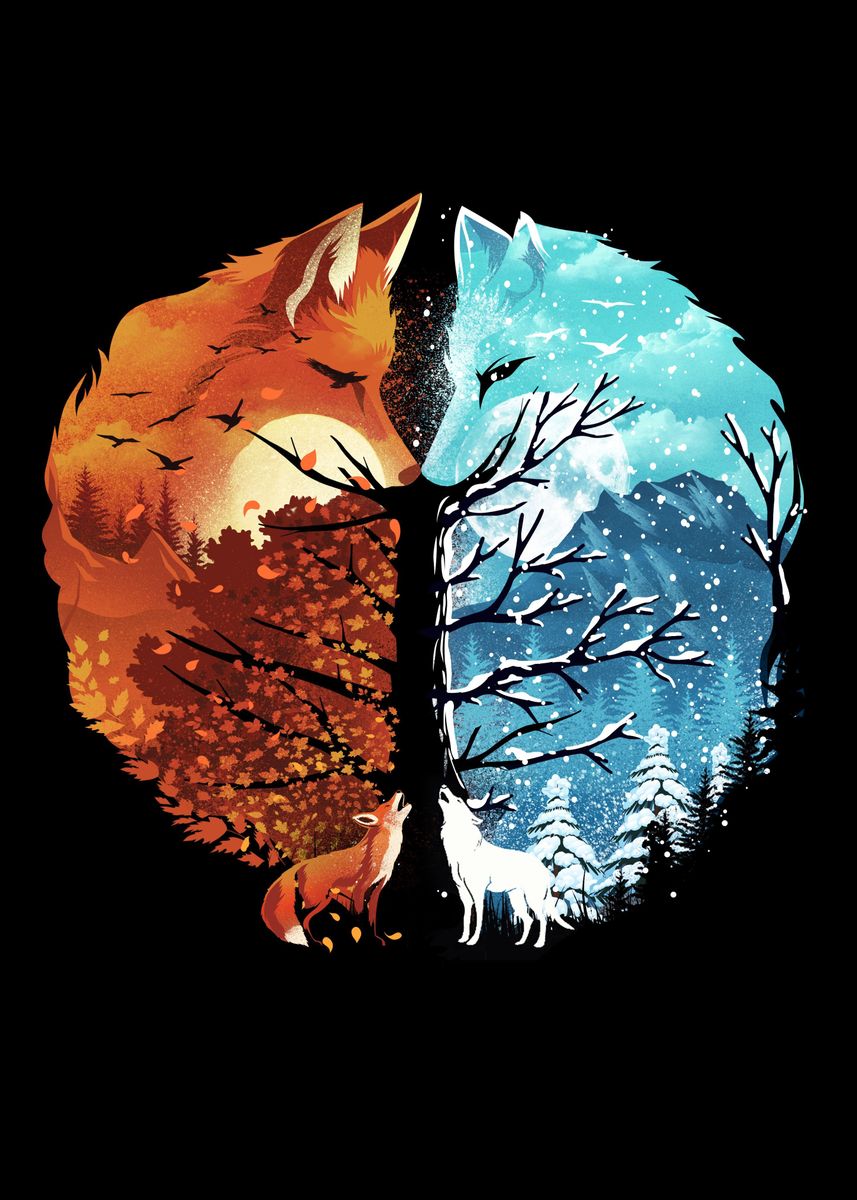 'Fire and Ice' Poster, picture, metal print, paint by Dan Fajardo ...