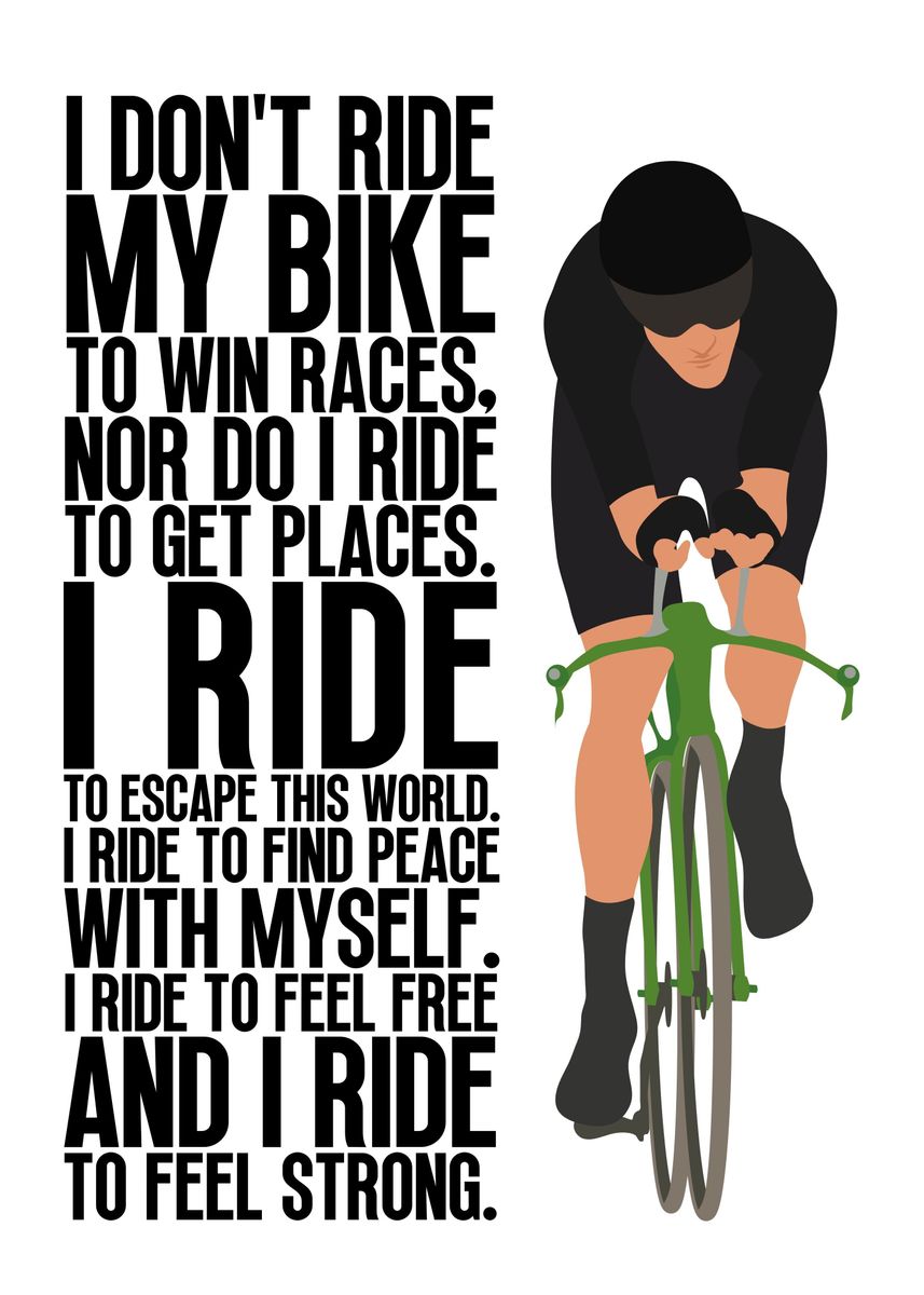 'Cycling Motivation' Poster, picture, metal print, paint by slamet ...