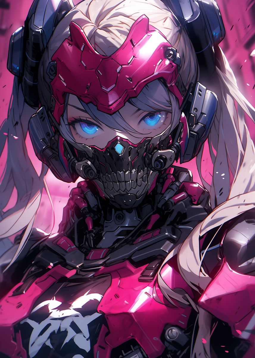 'Cute Futuristic Girl Anime' Poster, picture, metal print, paint by ...