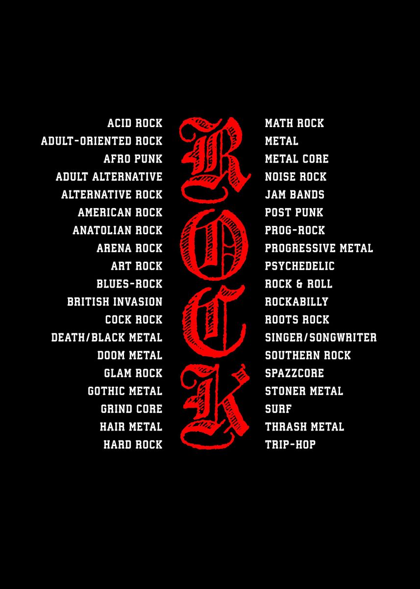 'Rock Styles' Poster, picture, metal print, paint by BlackLineWhite Art ...