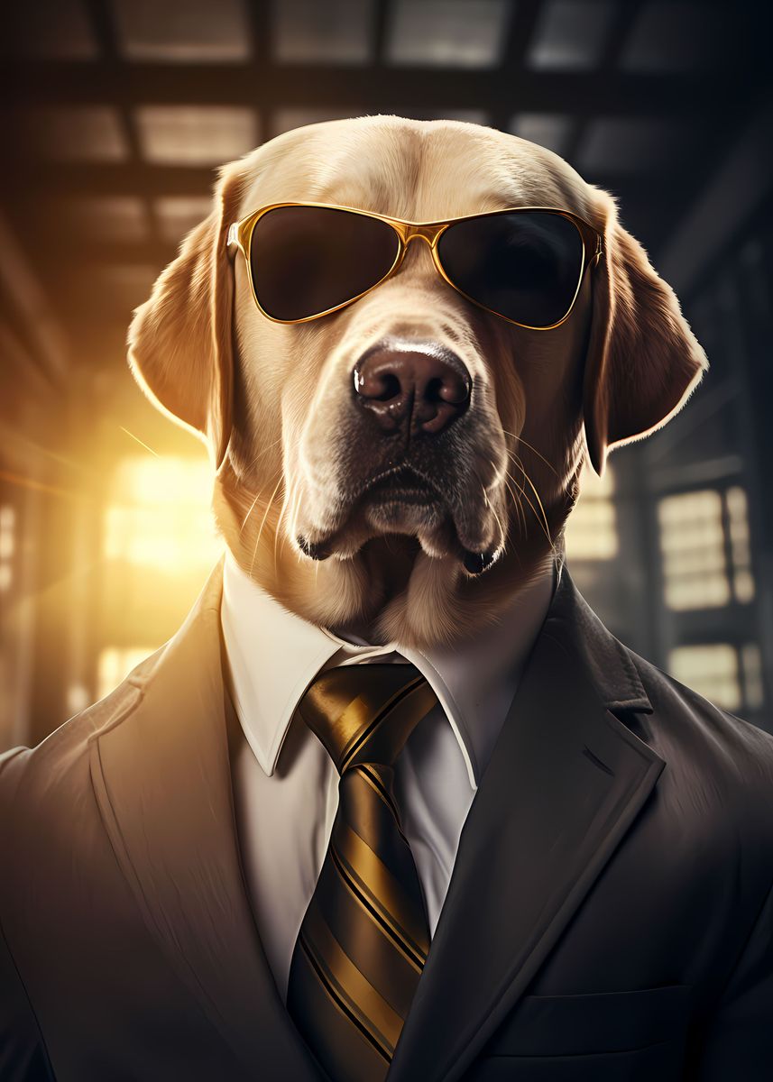 'Labrador Retriever in Suit' Poster, picture, metal print, paint by ...
