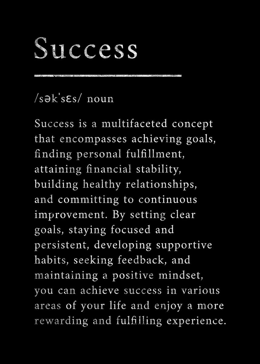 'Success Meaning' Poster, picture, metal print, paint by Muhammad Najmi ...