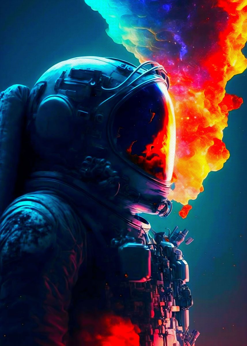 'Space Smoke' Poster, picture, metal print, paint by Savinda | Displate