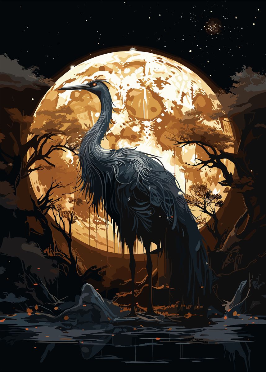 'Horror Black Stork' Poster, picture, metal print, paint by Erick Sato ...