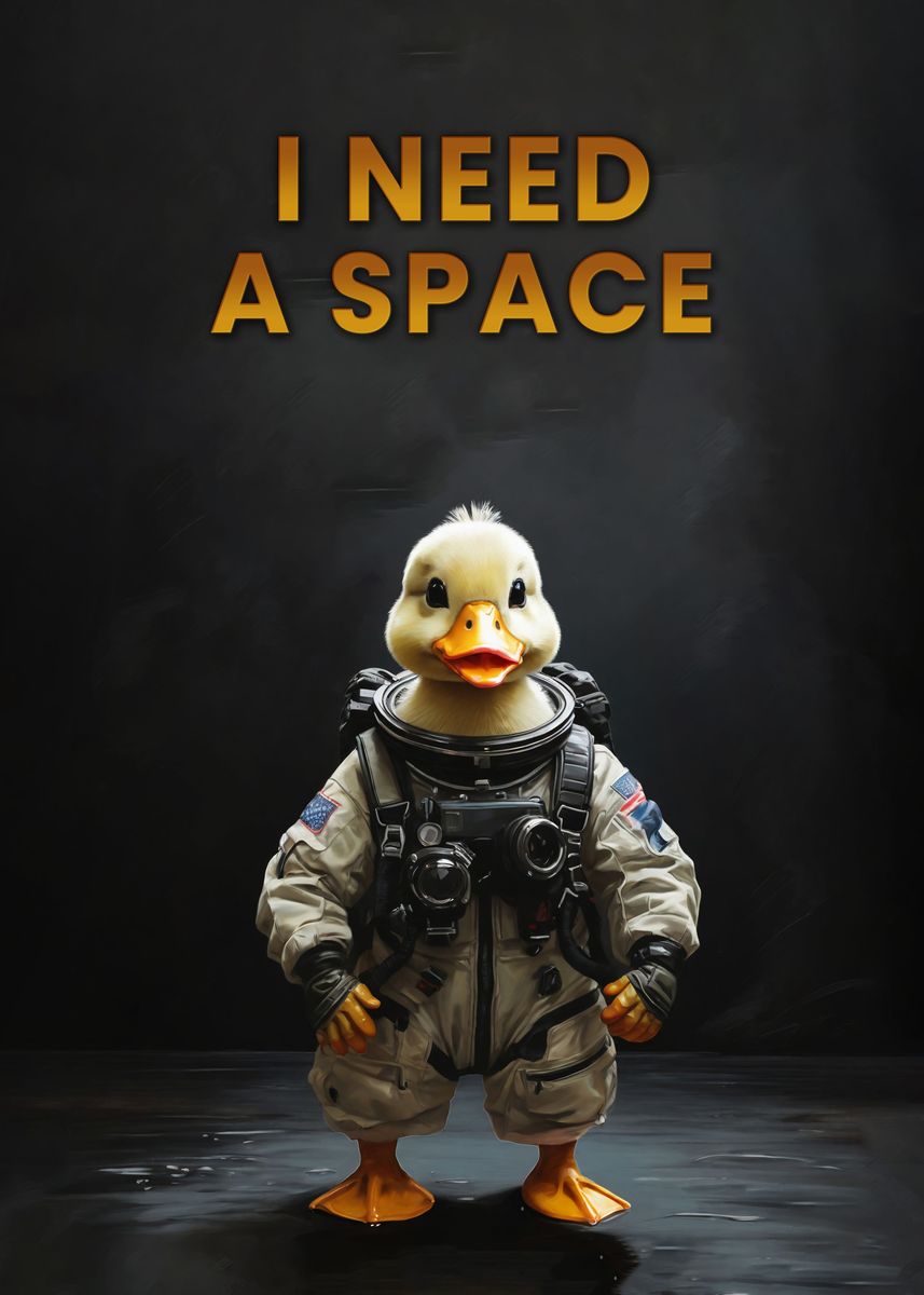 'Astroduck need space' Poster, picture, metal print, paint by Snd ...
