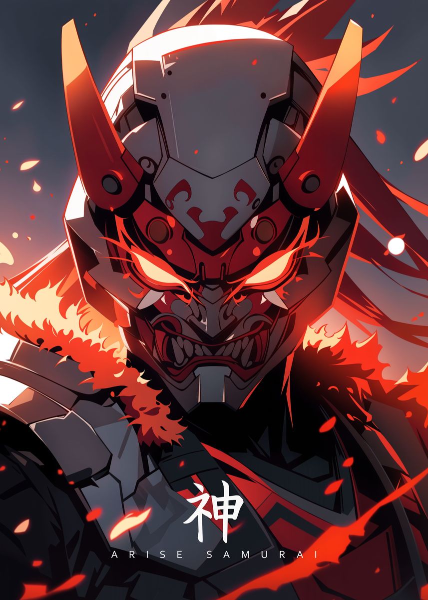 'Samurai God' Poster, picture, metal print, paint by Lukasz Kobylka ...