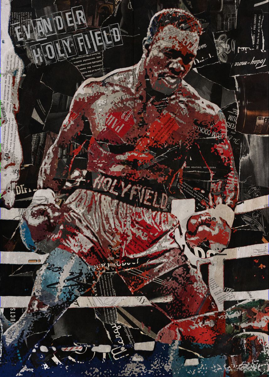 'Collage Holyfield' Poster, picture, metal print, paint by moose | Displate