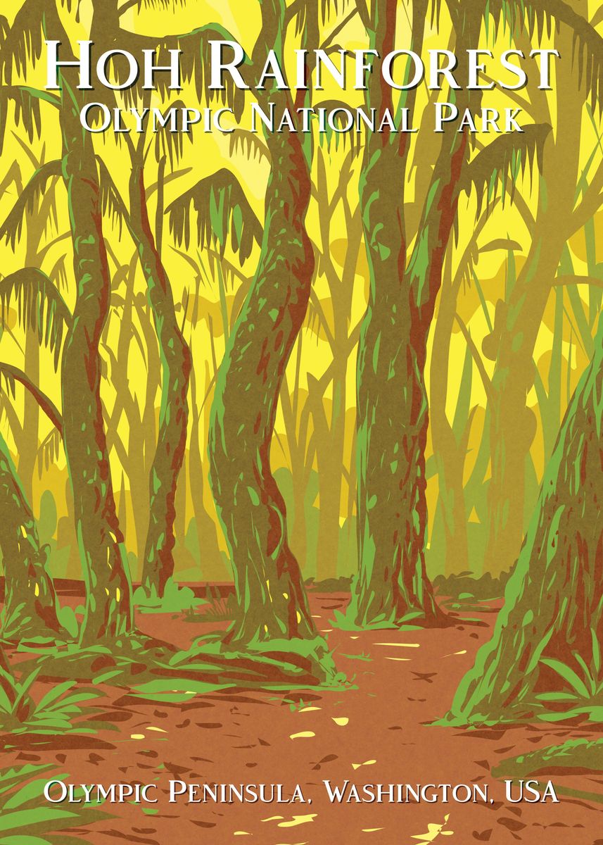 'Hoh Rainforest' Poster, picture, metal print, paint by Jordan Holmes ...