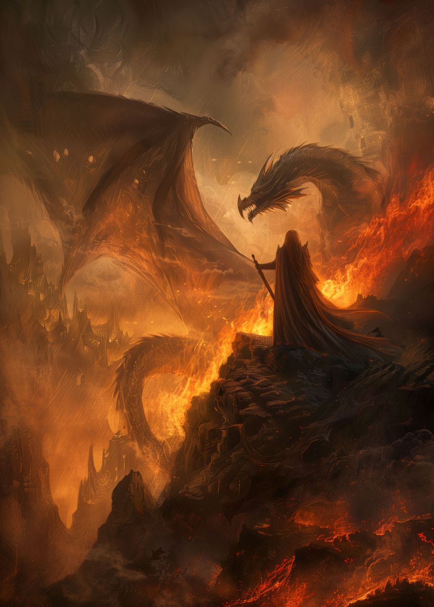 'The Fire Dragon' Poster, picture, metal print, paint by Muntwalt ...