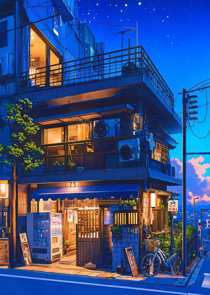 'Corner Shop' Poster, picture, metal print, paint by SideygitArt | Displate