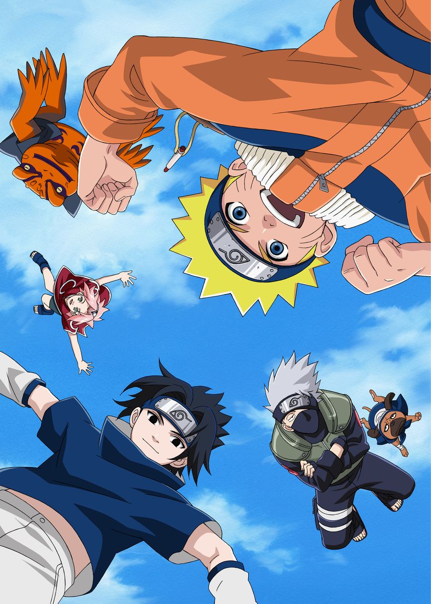 'Naruto Gang Falling' Poster, picture, metal print, paint by Naruto ...