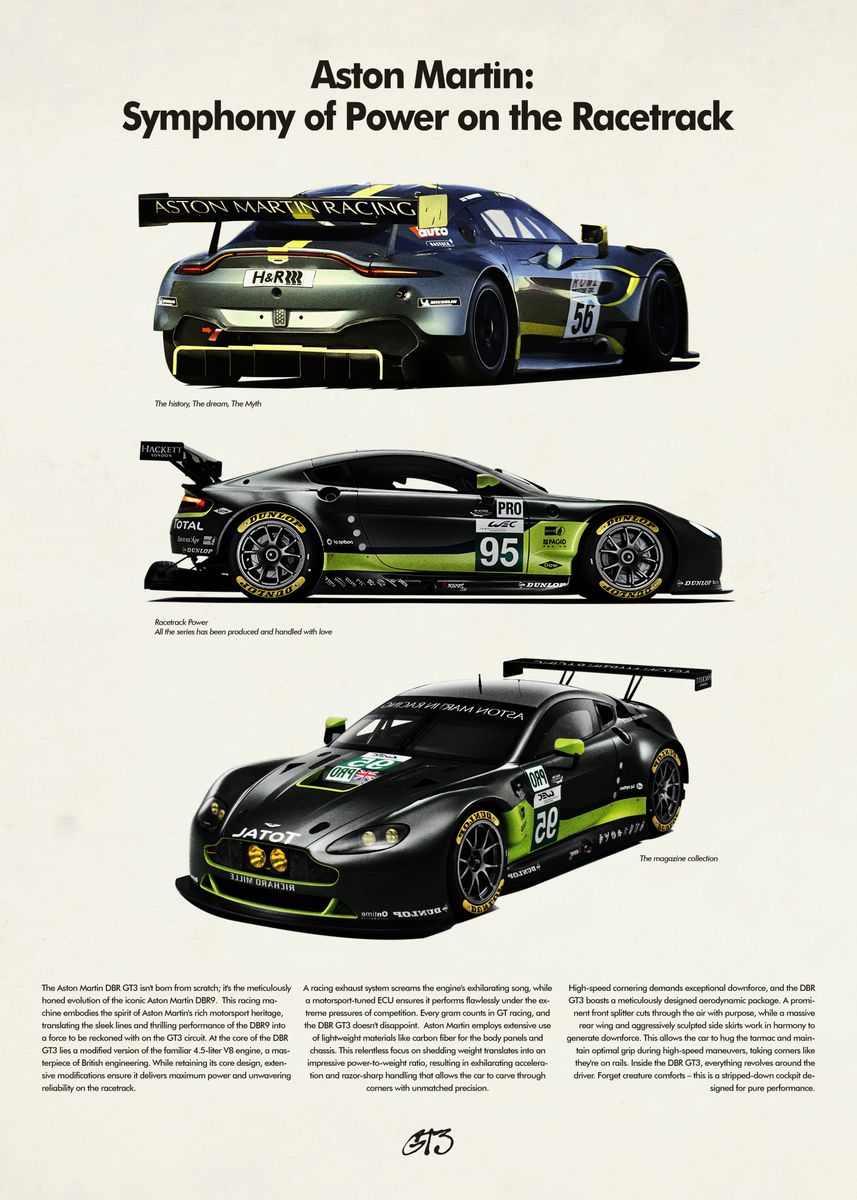 'Aston Martin Racing Car' Poster, picture, metal print, paint by ...