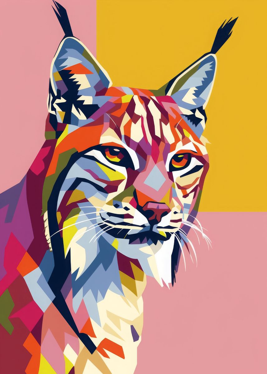 'Lynx Abstract Flat' Poster, picture, metal print, paint by Ray Faye ...