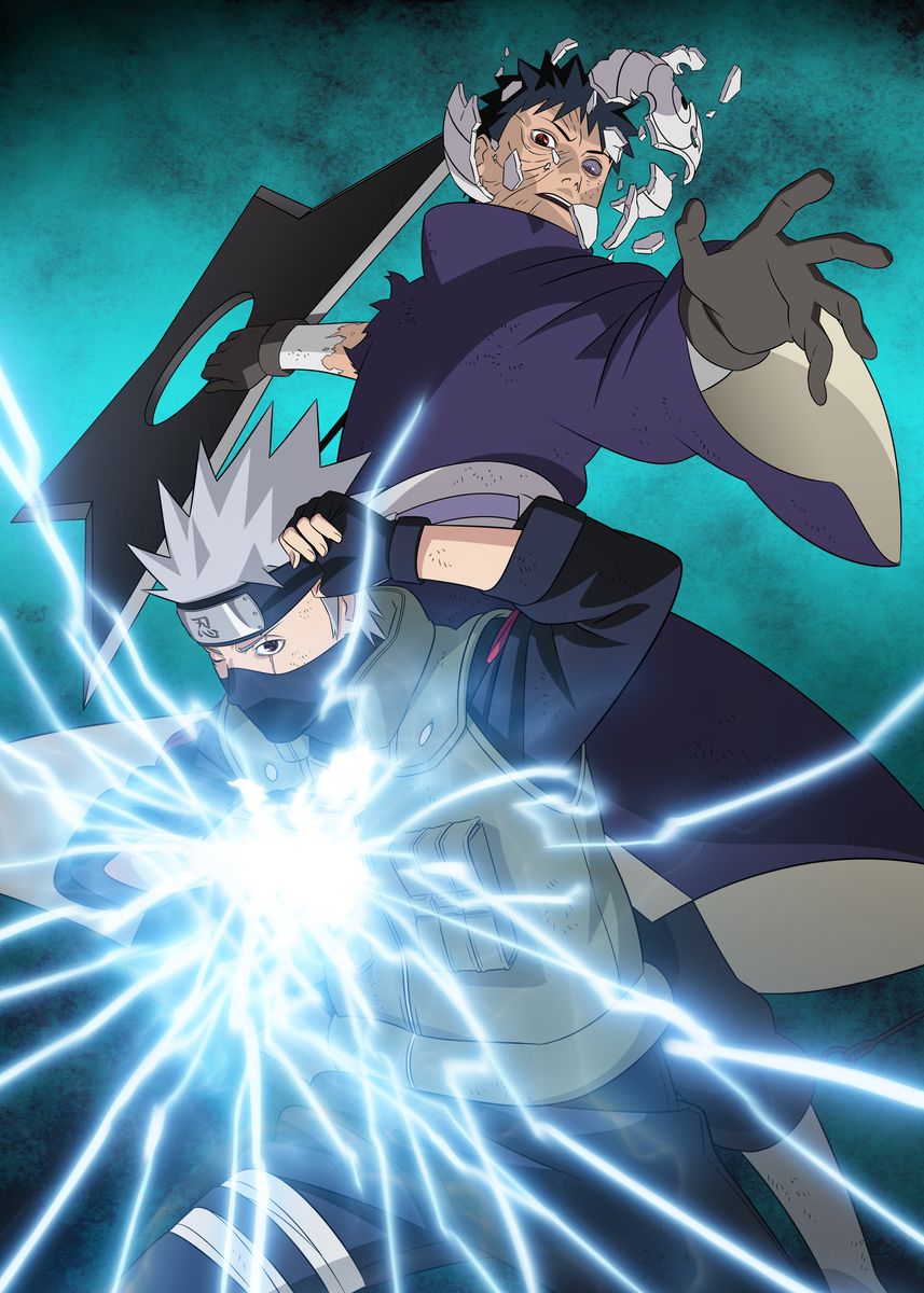 'Obito and Kakashi' Poster, picture, metal print, paint by Naruto ...