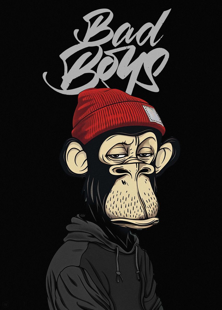 'Monkey Bad Boys' Poster, picture, metal print, paint by Dark Poster ...