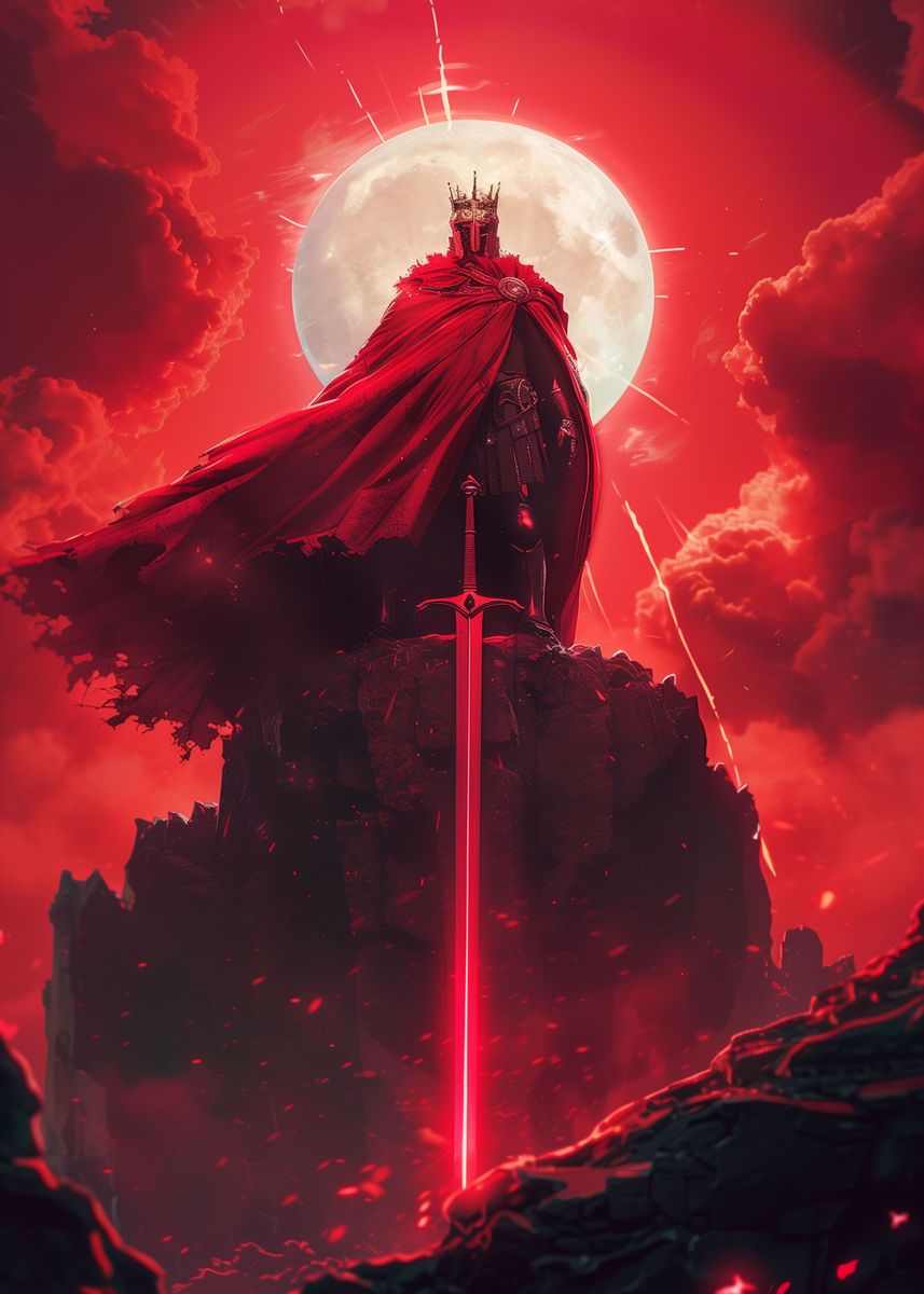 'red king knight' Poster, picture, metal print, paint by OMEGA FAUNA ...