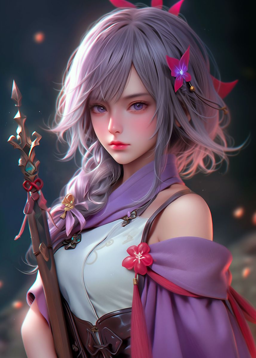 'Fantasy Mage Girl' Poster, picture, metal print, paint by Cyberpunk ...