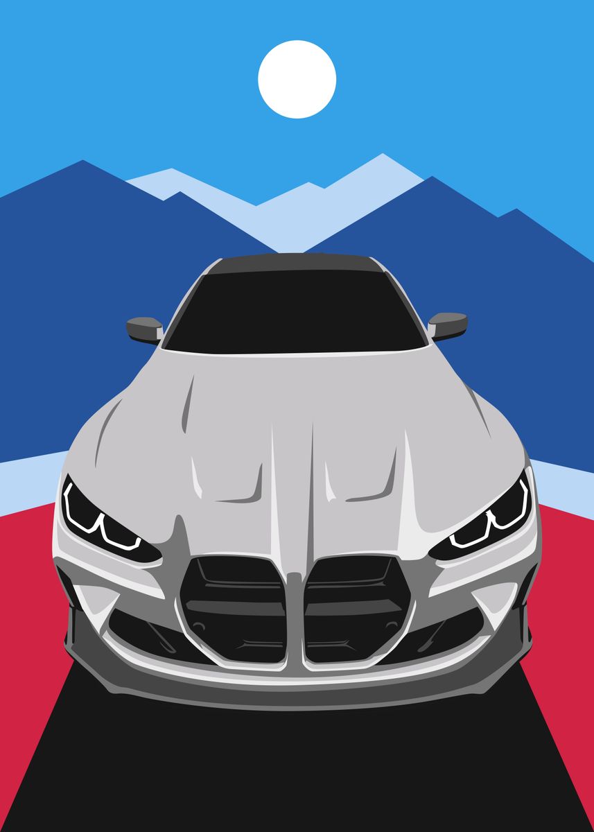 'BMW M3 G80' Poster, picture, metal print, paint by Muezzahero | Displate
