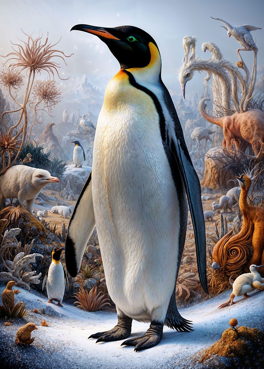 'Surreal Penguin Safari' Poster, picture, metal print, paint by Mudge ...