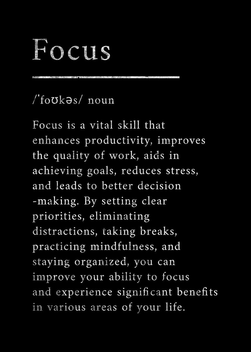 'Focus Meaning' Poster, picture, metal print, paint by Muhammad Najmi ...