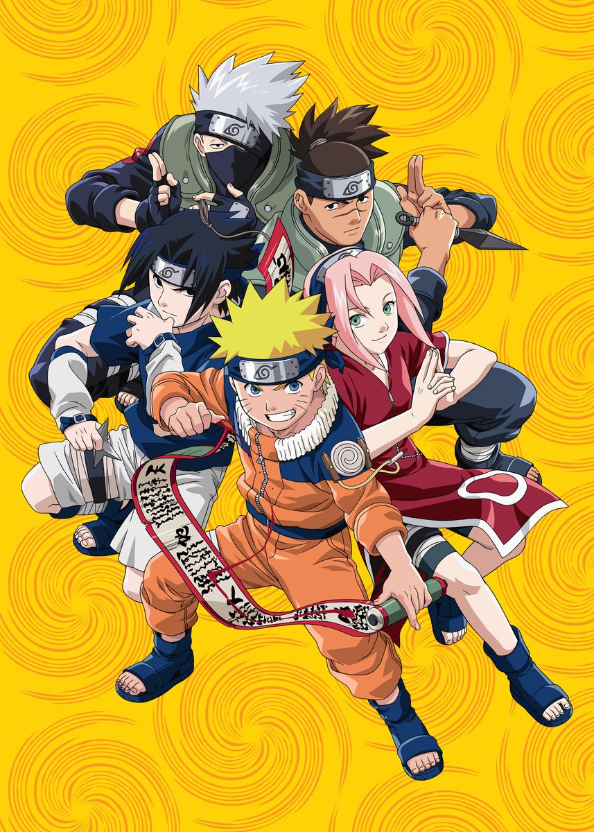 'Team 7 Sensei' Poster, picture, metal print, paint by Naruto | Displate