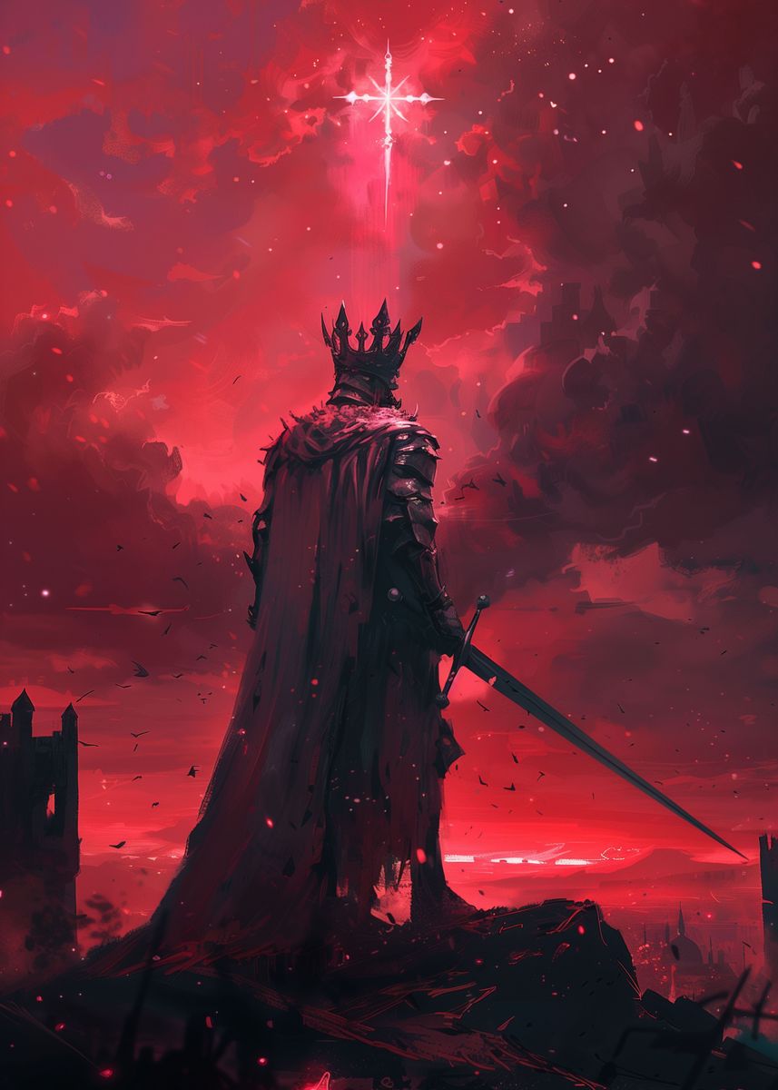 'red knight sword' Poster, picture, metal print, paint by OMEGA FAUNA ...