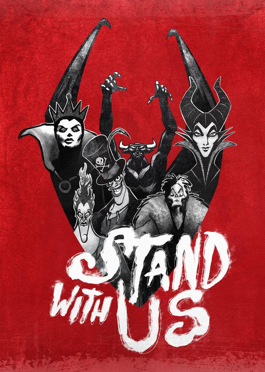 'Stand With Us' Poster, picture, metal print, paint by Disney Villains ...