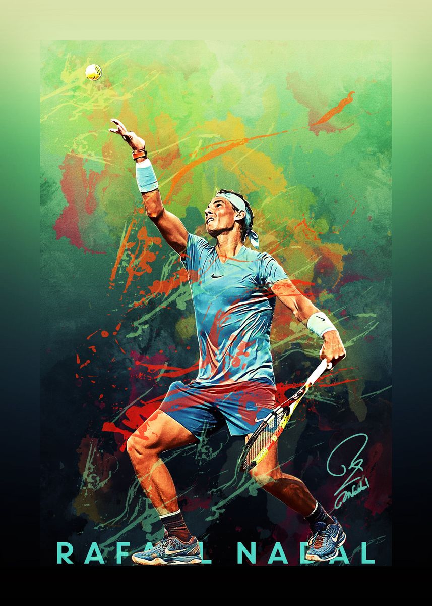 'Rafael Nadal 2018 French' Poster, picture, metal print, paint by KI RU ...