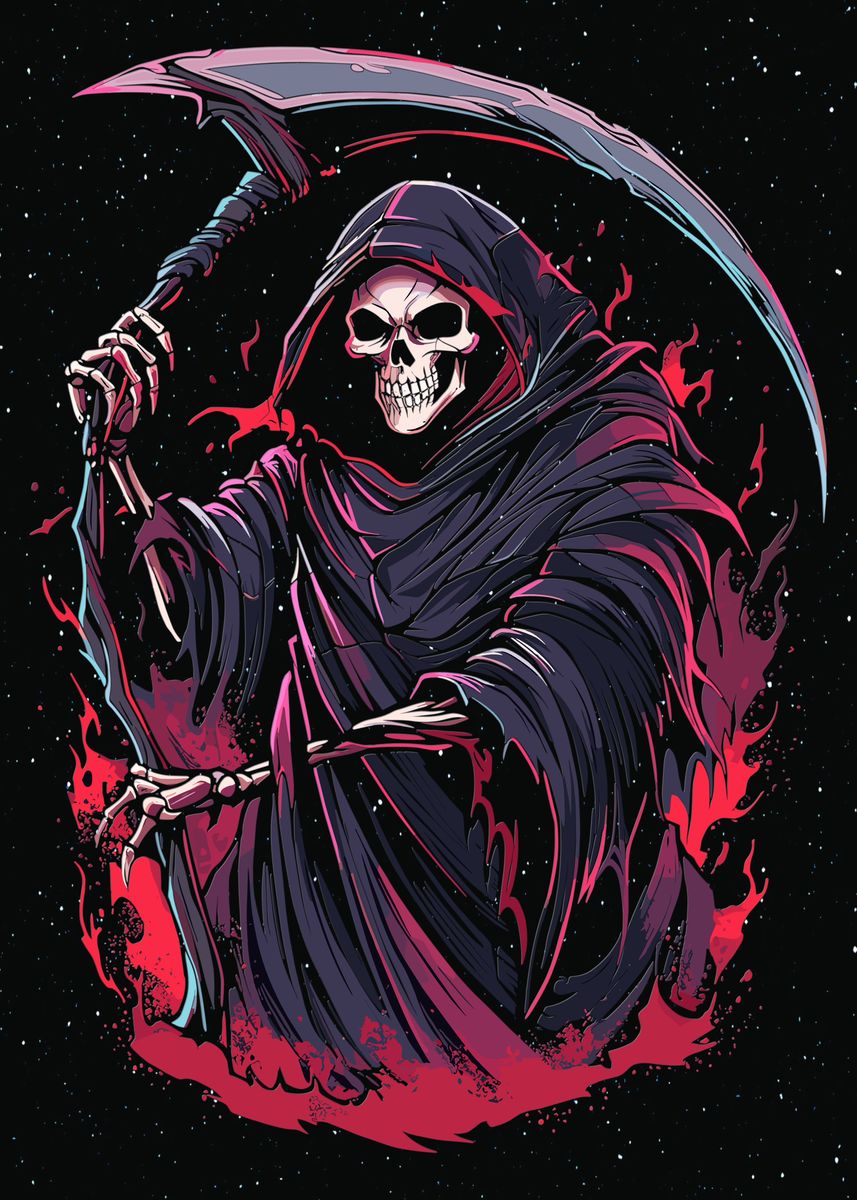 'Grim Reapers Grimace' Poster, picture, metal print, paint by Wonderful ...