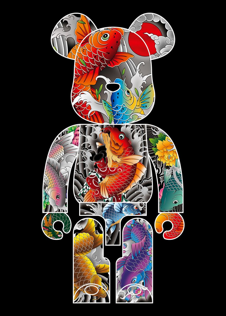 'Bearbrick' Poster, picture, metal print, paint by Black And White ...