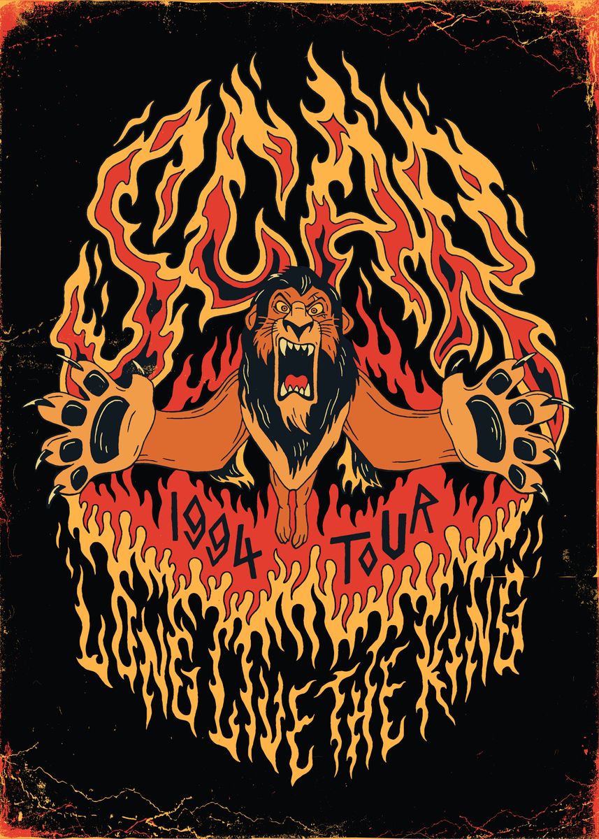 'Scar Tour Flames' Poster, picture, metal print, paint by Disney ...