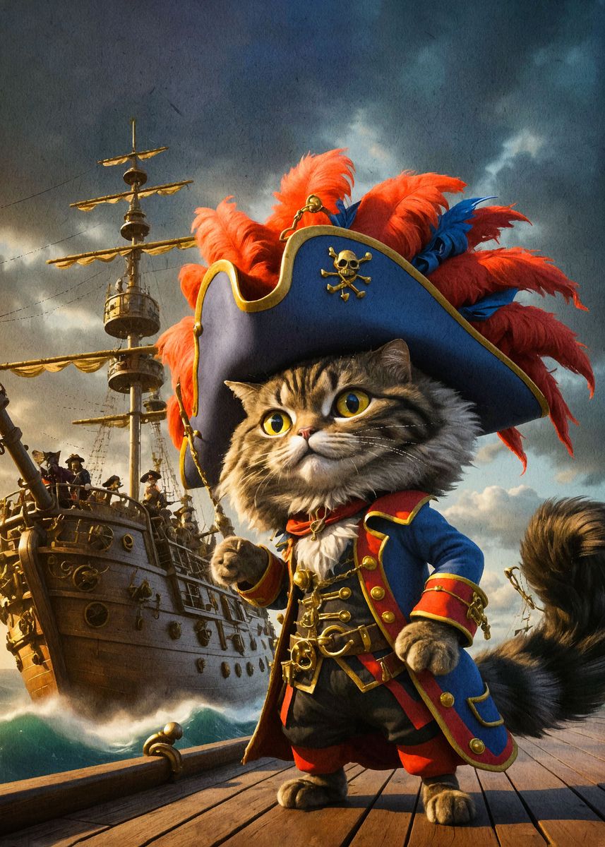 'monster titan cat kraken ' Poster, picture, metal print, paint by ...