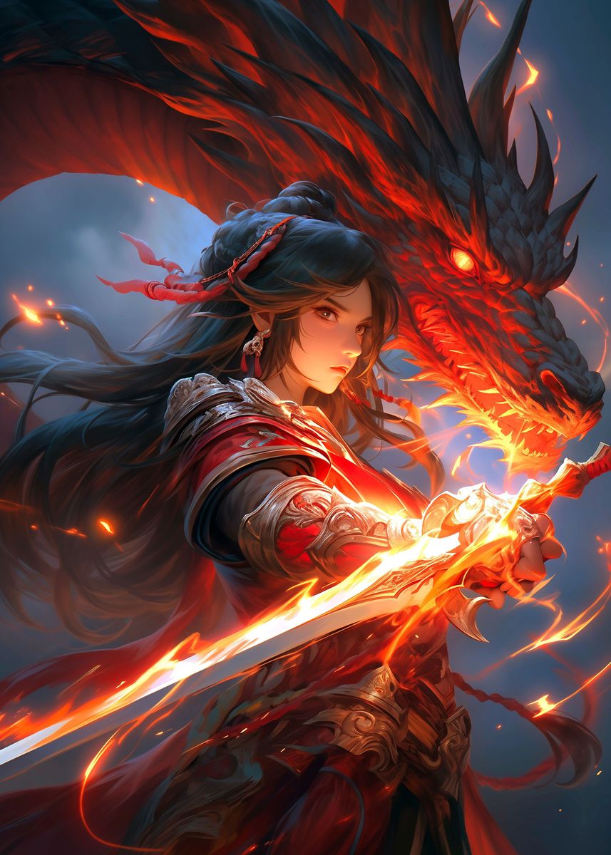 'Dragon Sword' Poster, picture, metal print, paint by Epic Saga Arts ...