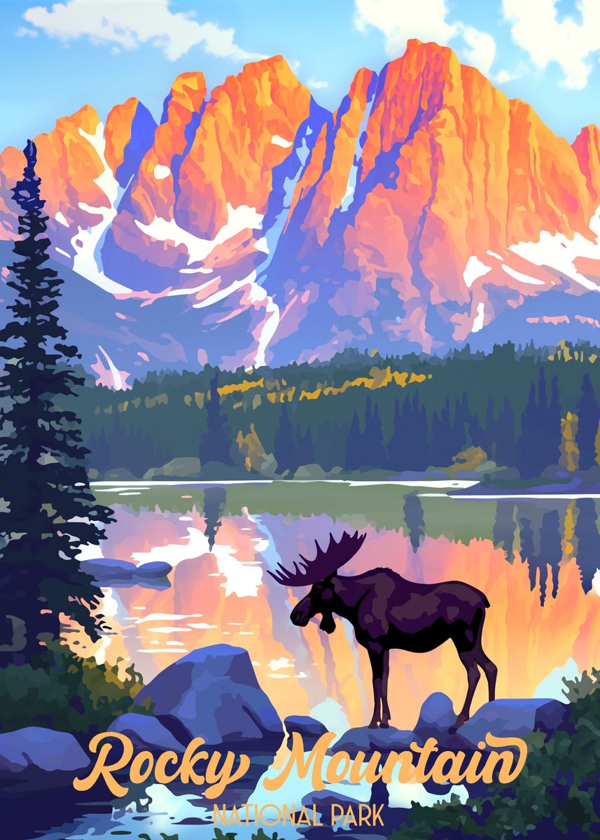'Rocky Mountain' Poster, picture, metal print, paint by Elysian Atelier ...