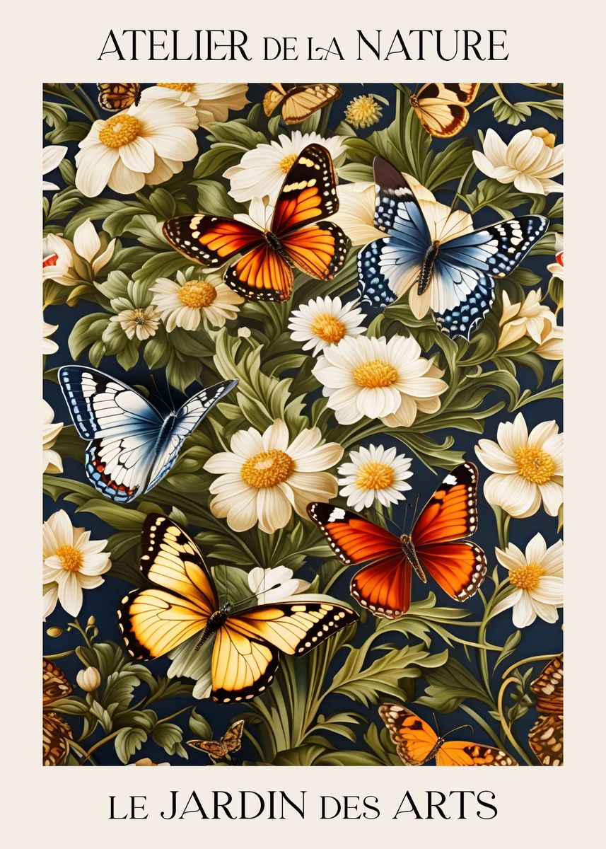 'Butterflies Victorian Art' Poster, picture, metal print, paint by ...