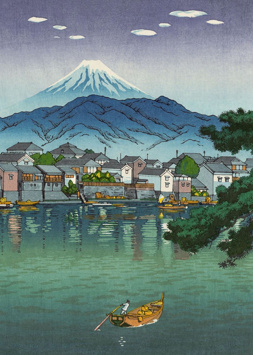 'Tokaido Numazu Harbor' Poster, picture, metal print, paint by Takeda ...