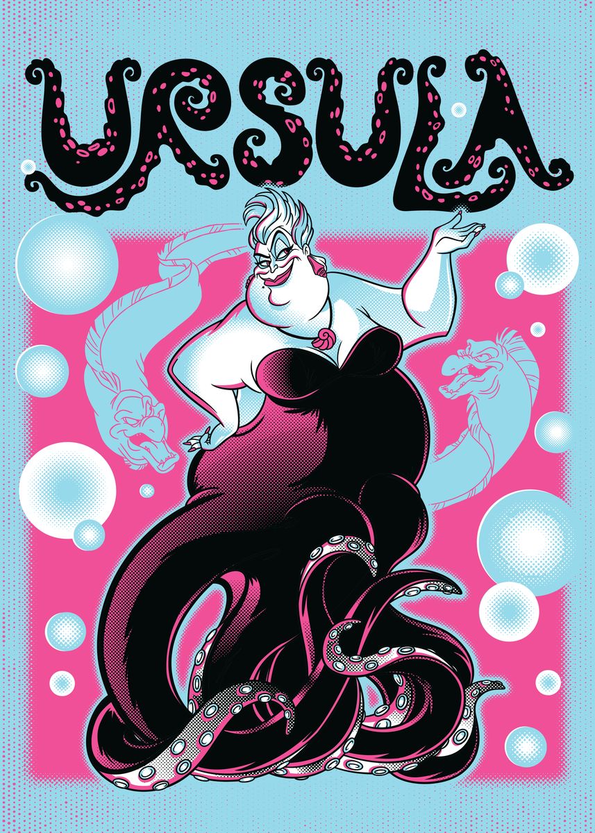 'Ursula Bubbles' Poster, picture, metal print, paint by Disney Villains ...