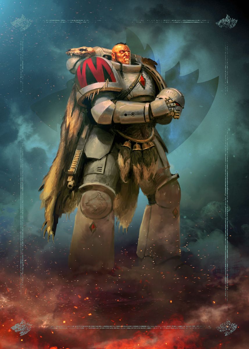 'Space Wolves Grey Hunter' Poster, picture, metal print, paint by ...