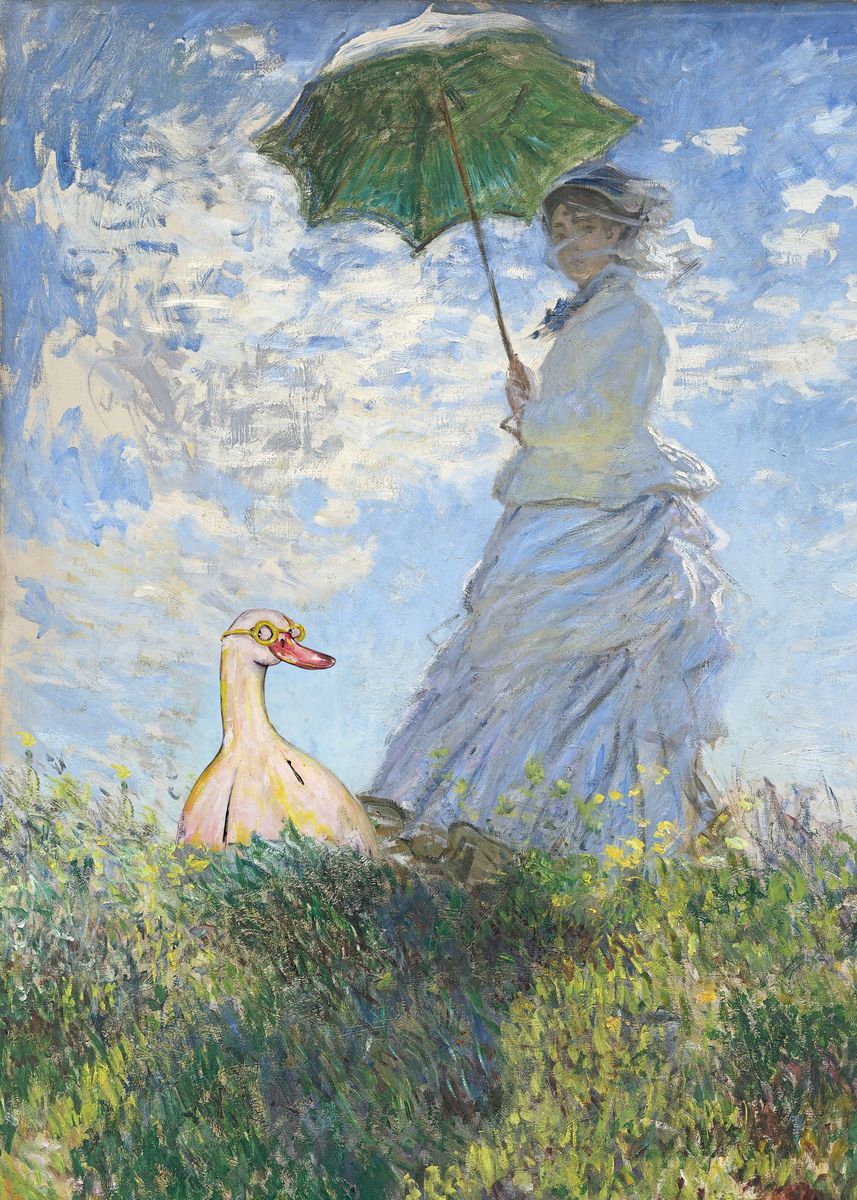 'Woman Parasol Monet Duck' Poster, picture, metal print, paint by ...