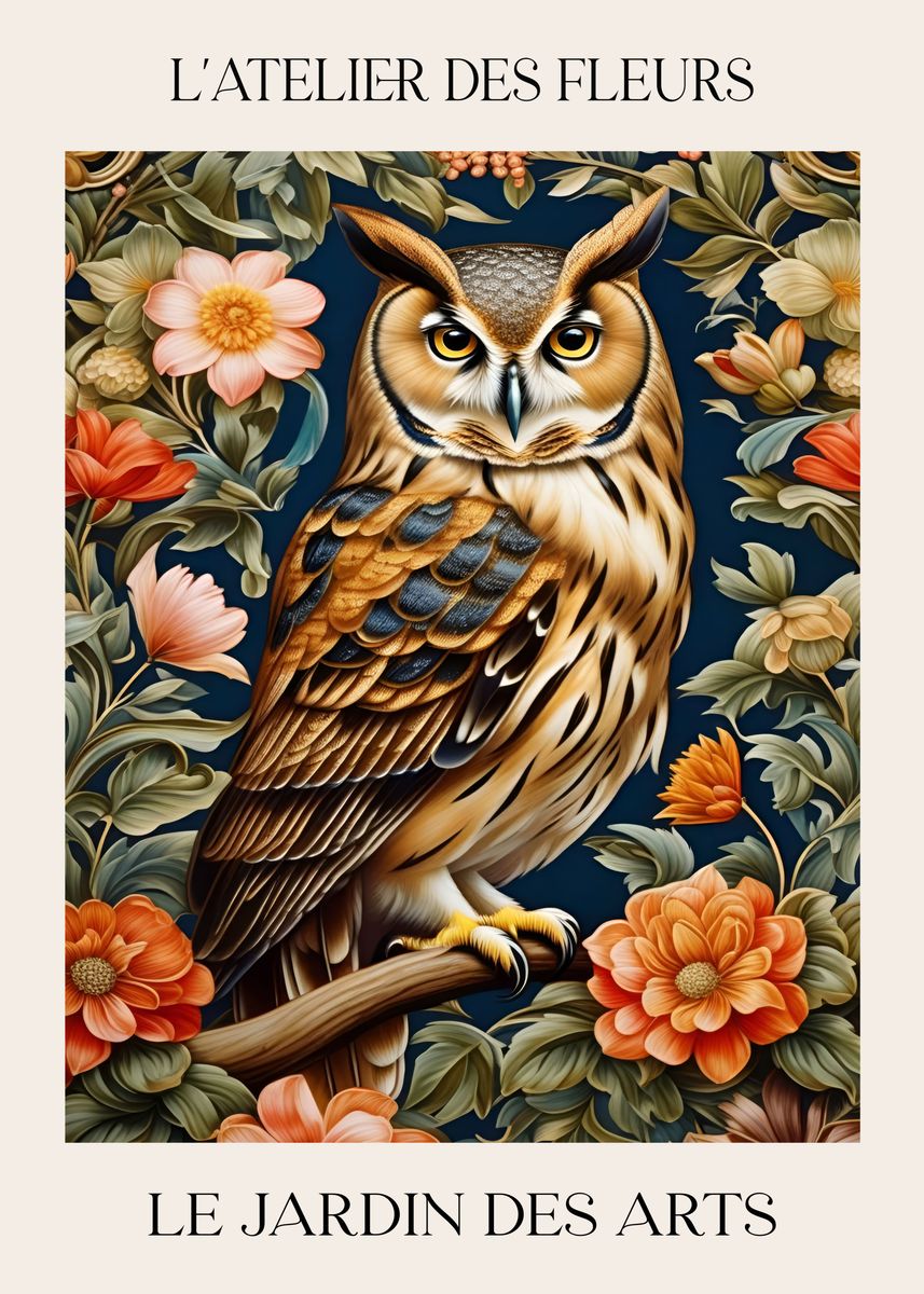 'Victorian Owl Portrait' Poster, picture, metal print, paint by ...