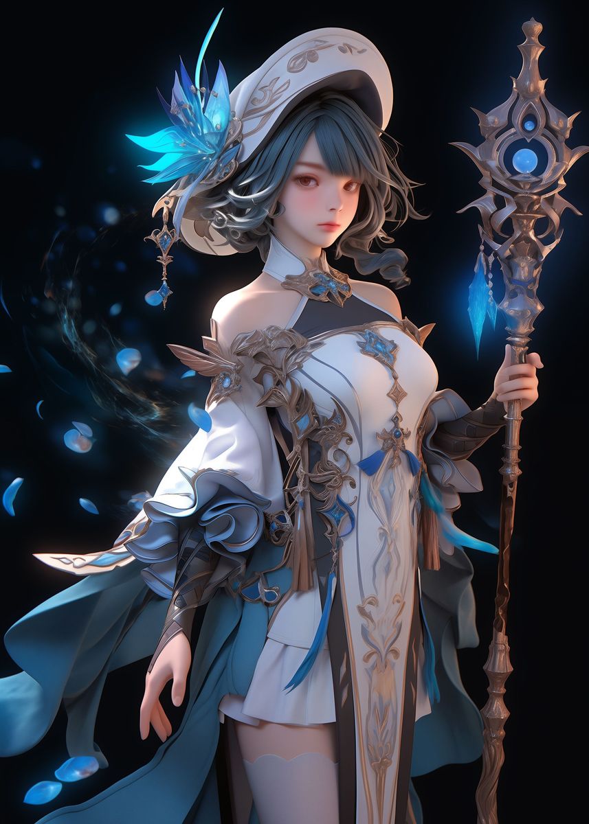 'Fantasy Mage Scepter' Poster, picture, metal print, paint by Nora ...