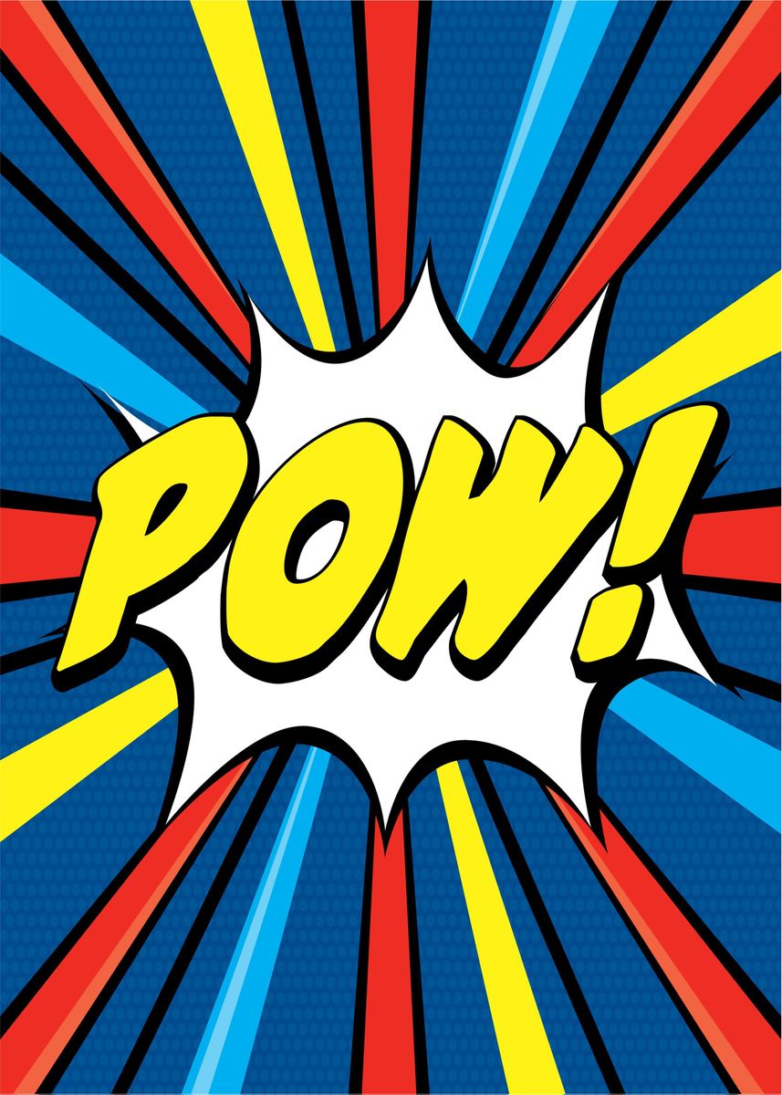'Pow Cartoon Style Type Art' Poster, picture, metal print, paint by ...