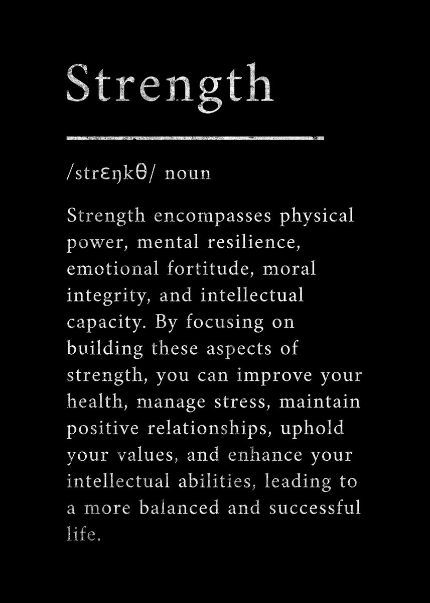 'Strength Meaning' Poster, picture, metal print, paint by Muhammad ...