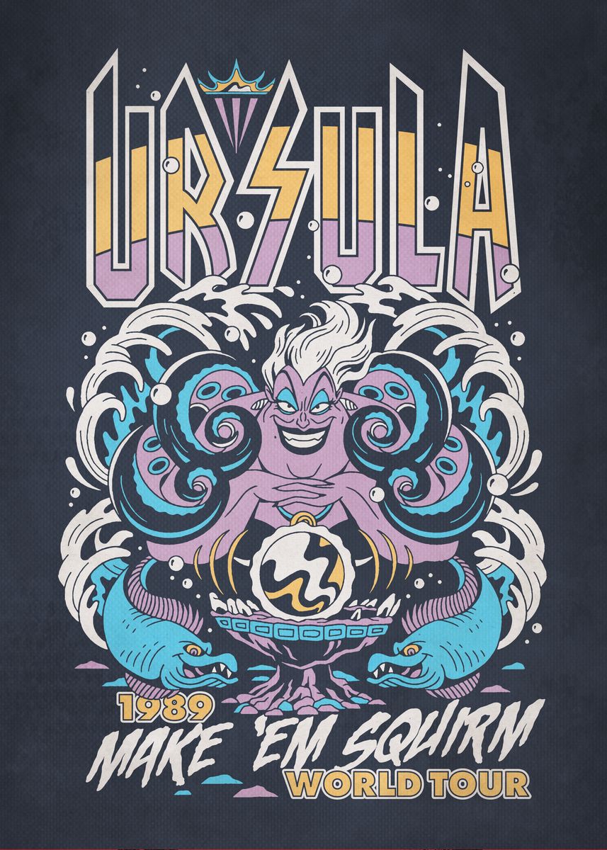 'Ursula Squirm Tour' Poster, picture, metal print, paint by Disney ...
