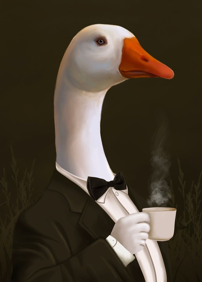 'coffee duck' Poster, picture, metal print, paint by sinnois | Displate