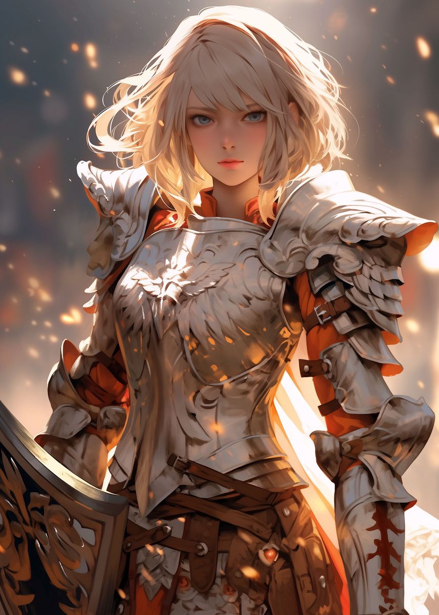 'Golden Armor Valkyrie Girl' Poster, picture, metal print, paint by ...