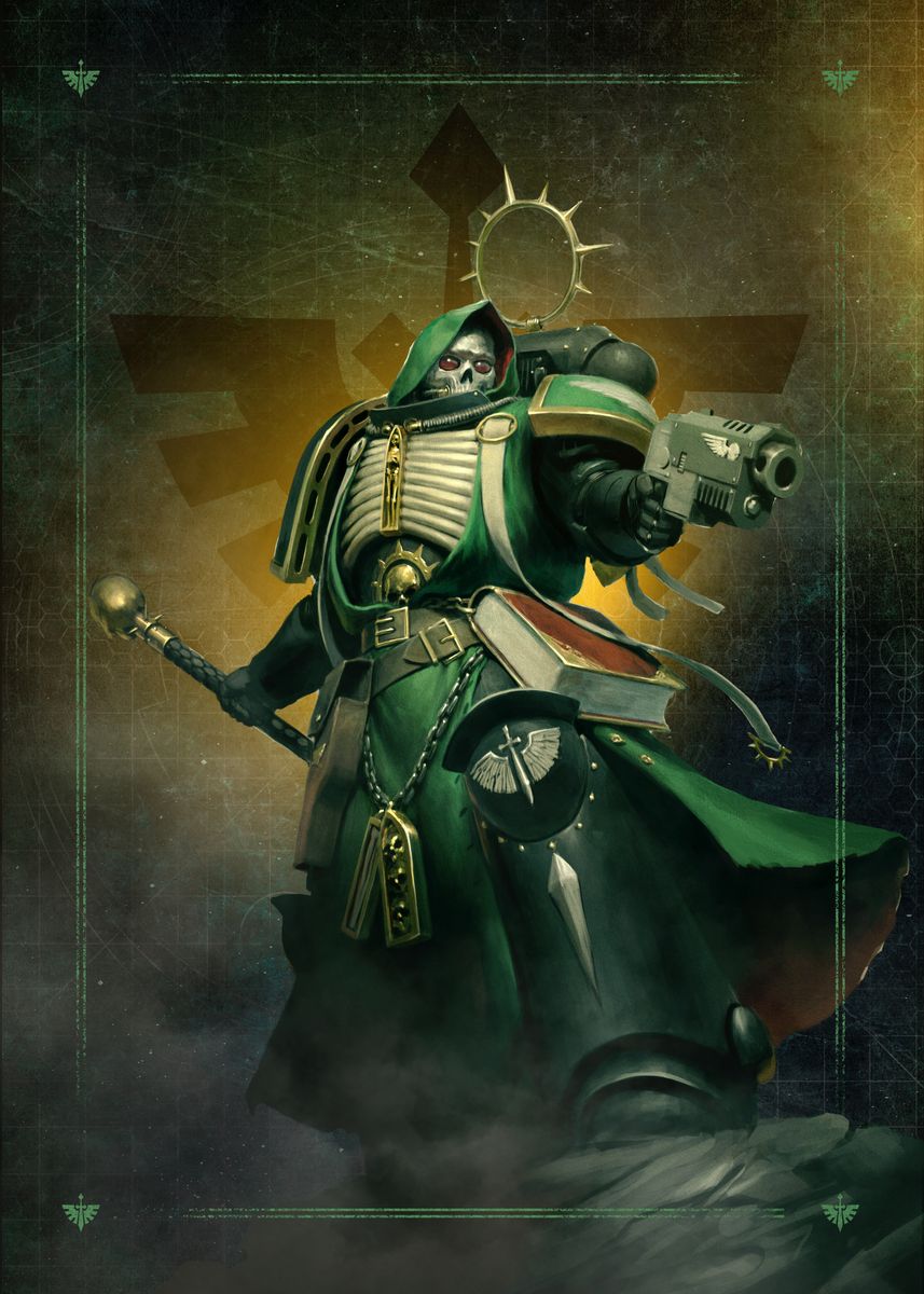 'Dark Angels Chaplain 2' Poster, picture, metal print, paint by Warhammer | Displate