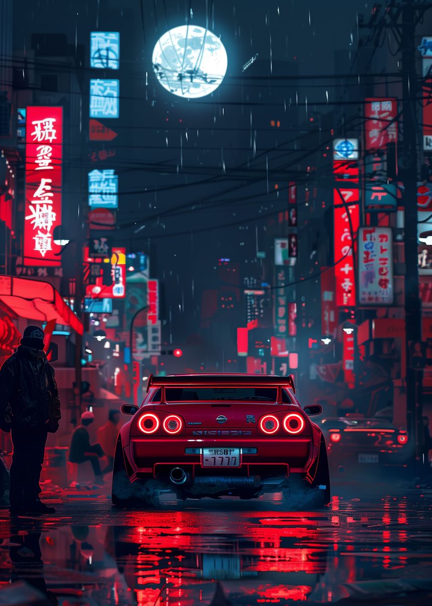 'cyberpunk GTR R32' Poster, picture, metal print, paint by OMEGA FAUNA ...