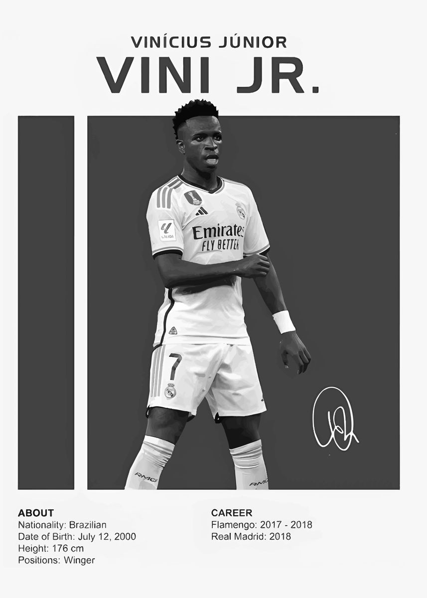 'Iconic Vinicius Junior ' Poster, picture, metal print, paint by Kim ...
